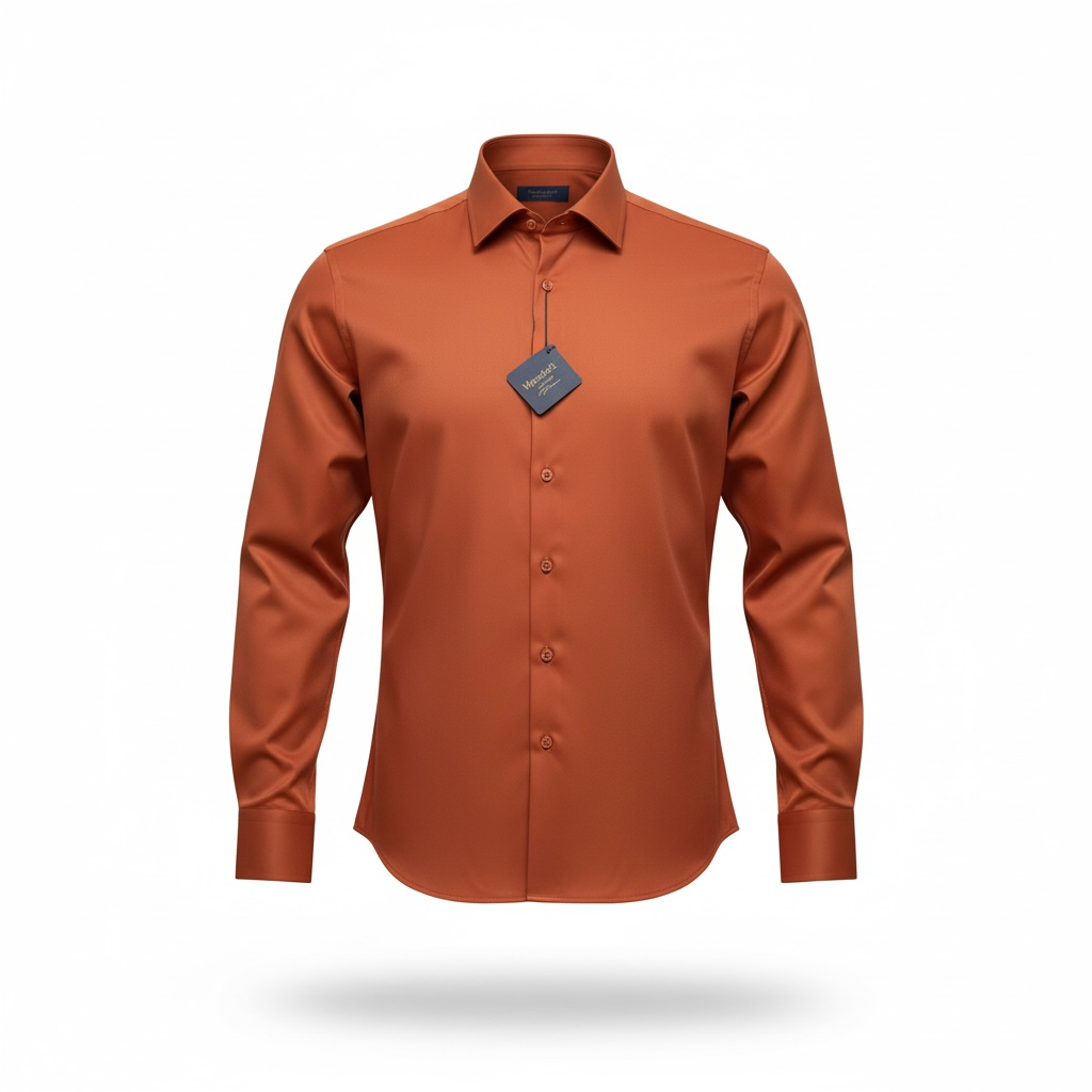 Manschett By Quesste Turkey Edition Rust Orange Slim Fit Men’s Plain ...