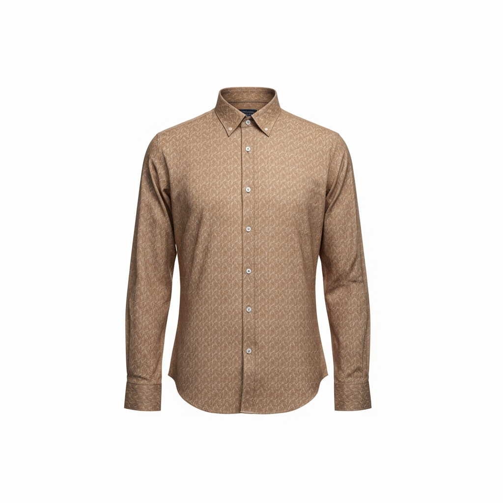 Manschett By Quesste Turkey Edition Brown Pattern Slim Fit Men’s Shirt ...